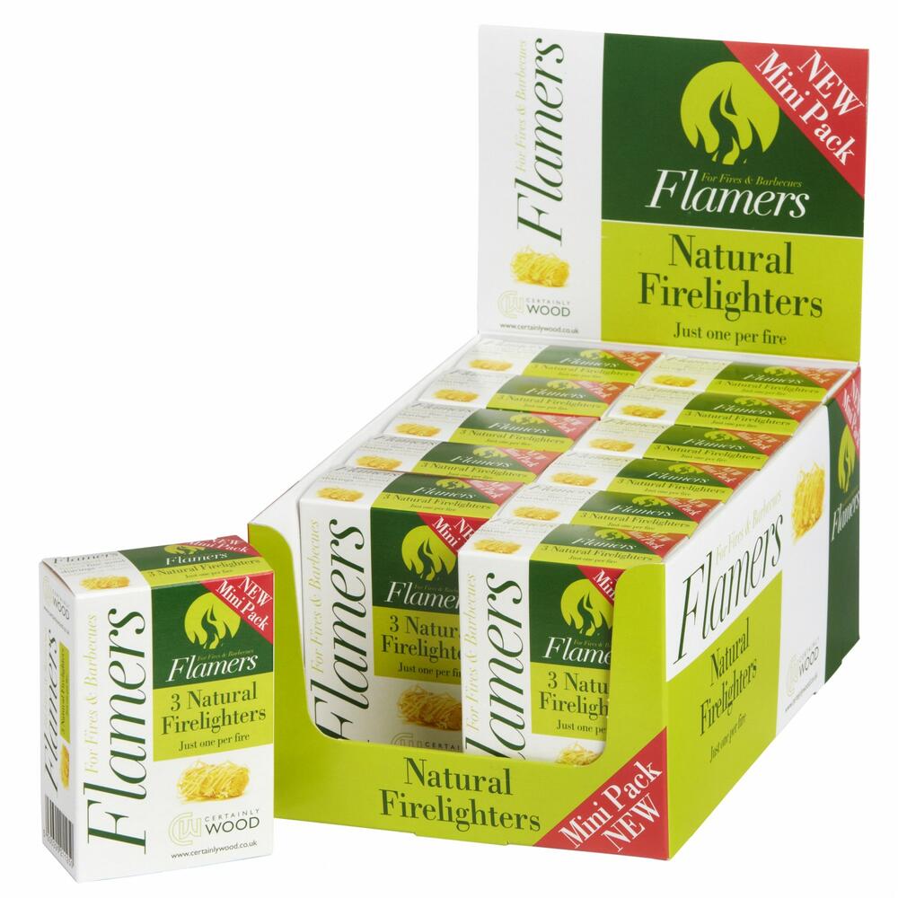Flamers Natural Firelighters - Mini 3pk (Box of 12)– New Heights